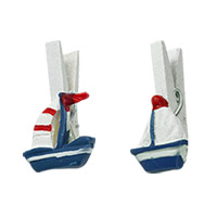 Lot de 12 Pinces Bateau Voilier Thème Marin | Marque Place Mariage