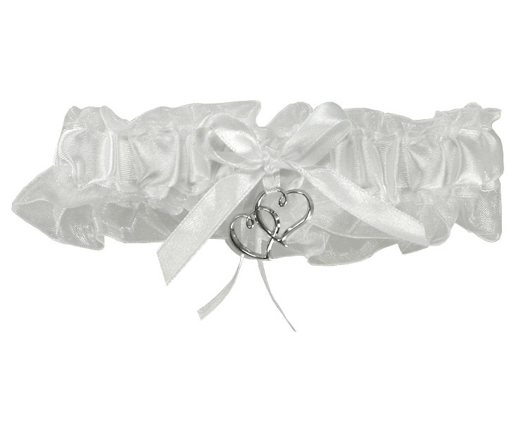 Jarretière Mariage Coeurs Argentés | Jarretières Mariage
