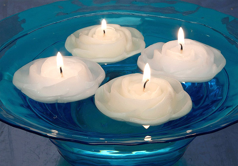 Bougie Flottante en forme de Fleur | Bougies Mariage