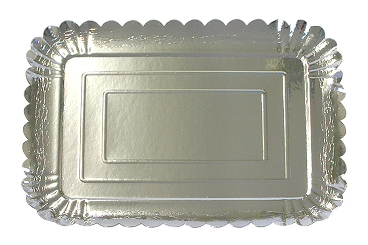 GRAND Plateau Carton Argenté Buffet Cocktail | Vaisselle jetable mariage