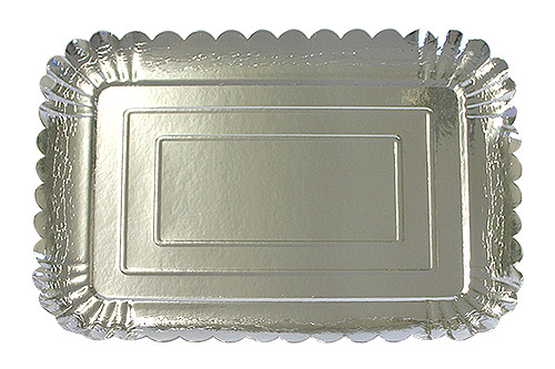 GRAND Plateau Carton Argenté Buffet Cocktail | Vaisselle jetable mariage